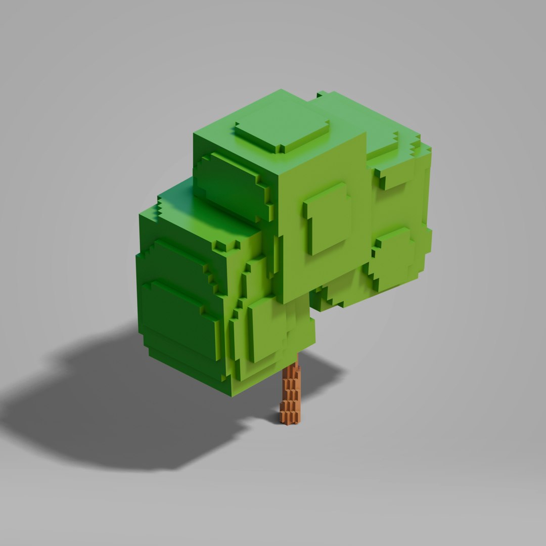 3D Set Trees Blocky Model - TurboSquid 1530860
