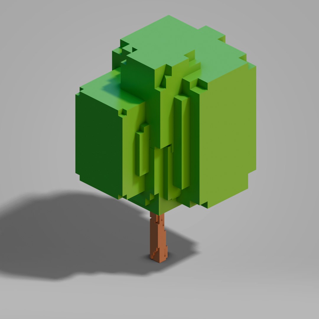 3D Set Trees Blocky Model - TurboSquid 1530860