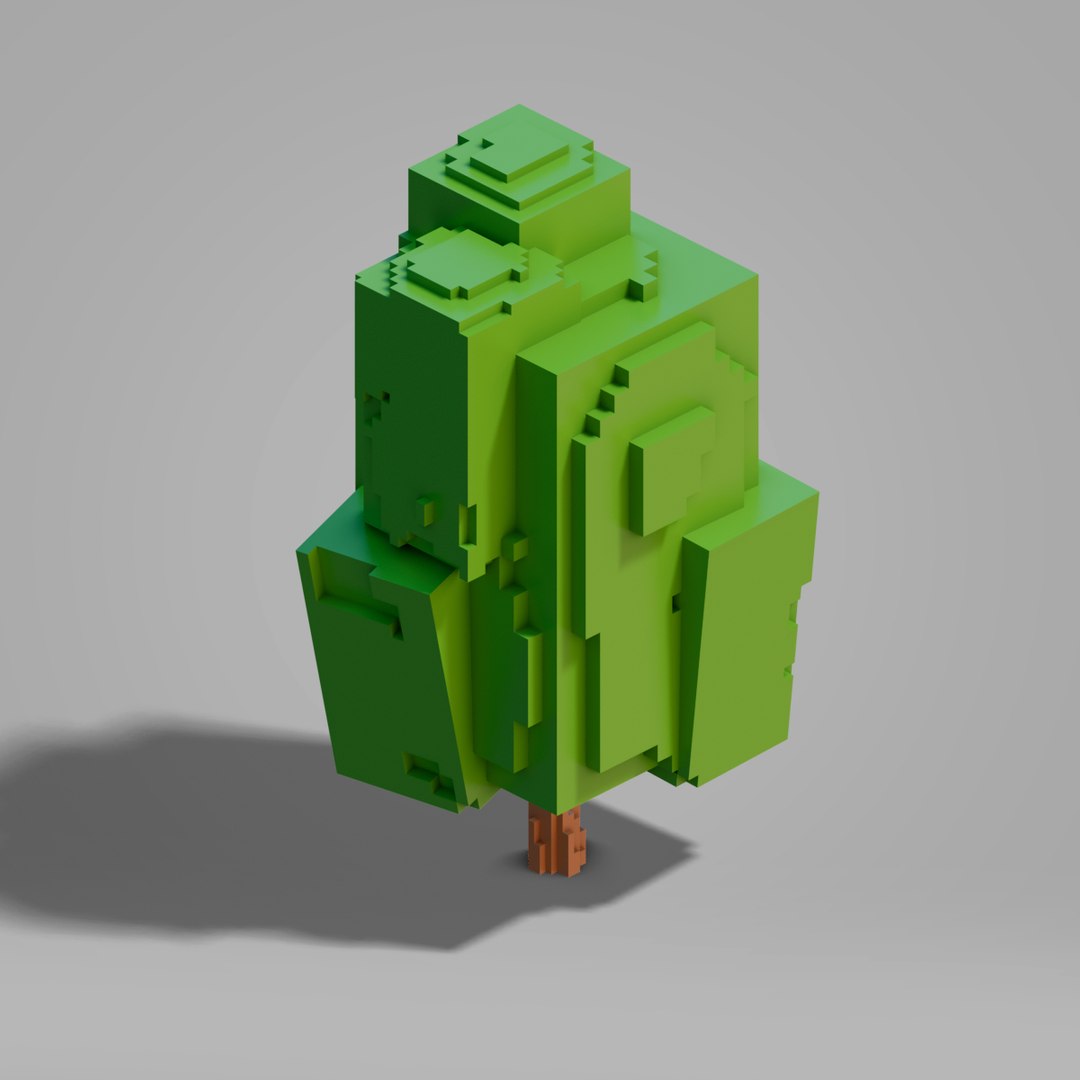 3D Set Trees Blocky Model - TurboSquid 1530860