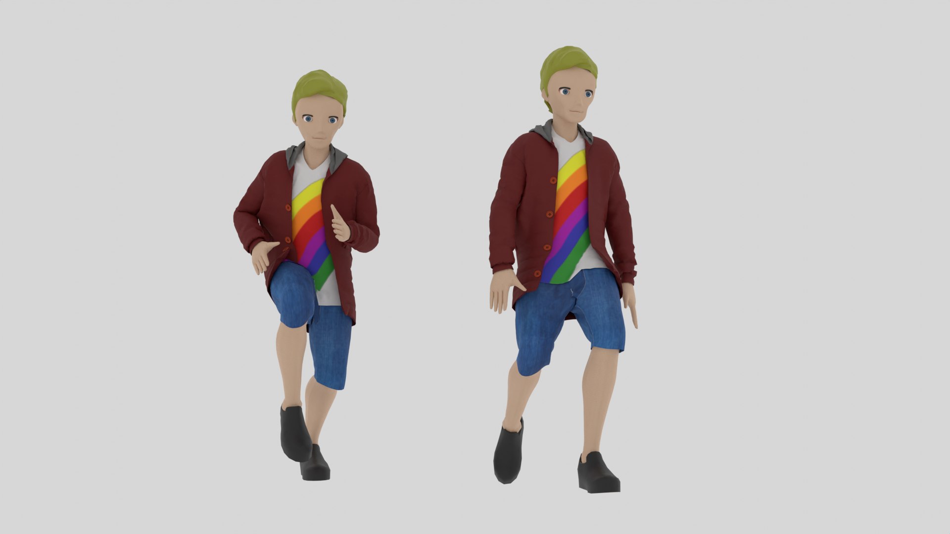 Cartoon Character Walking And Running Animation 3D Model - TurboSquid ...