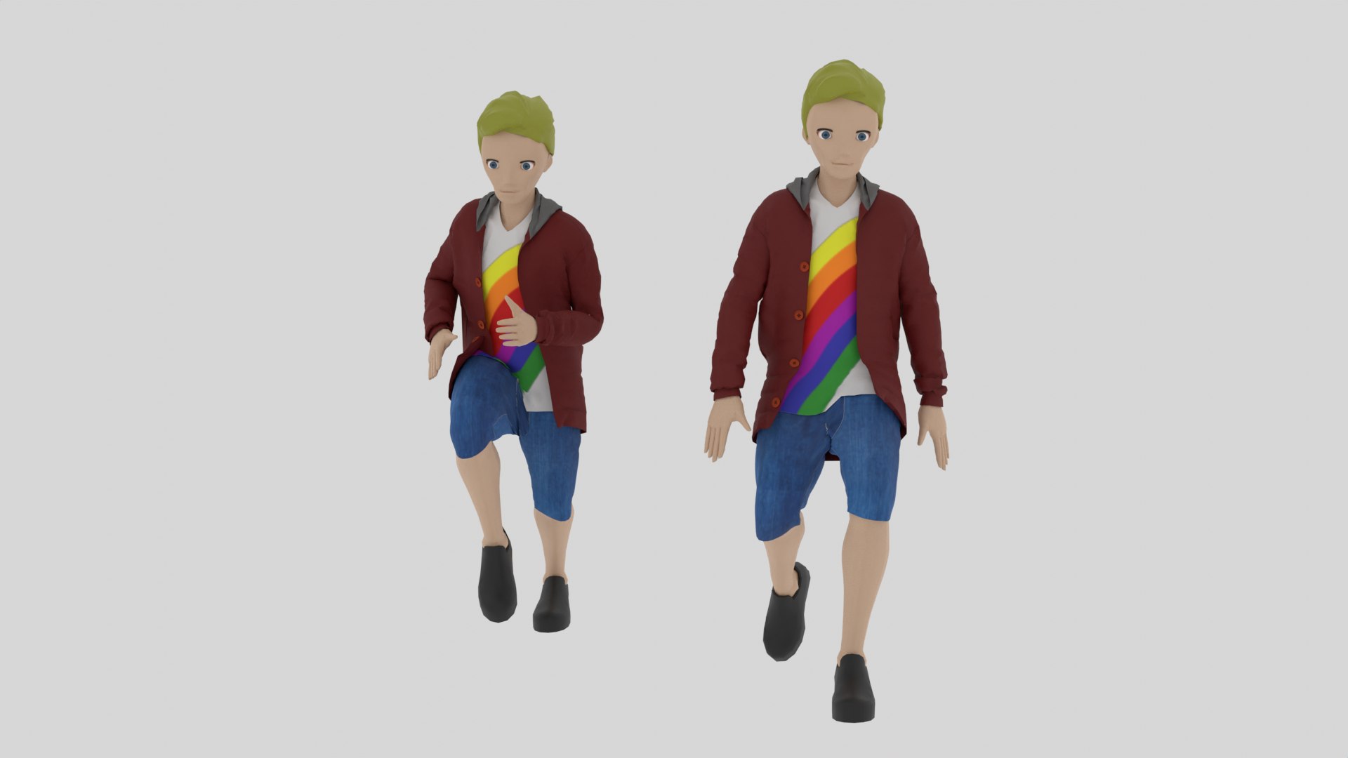 Cartoon Character Walking And Running Animation 3D Model - TurboSquid ...