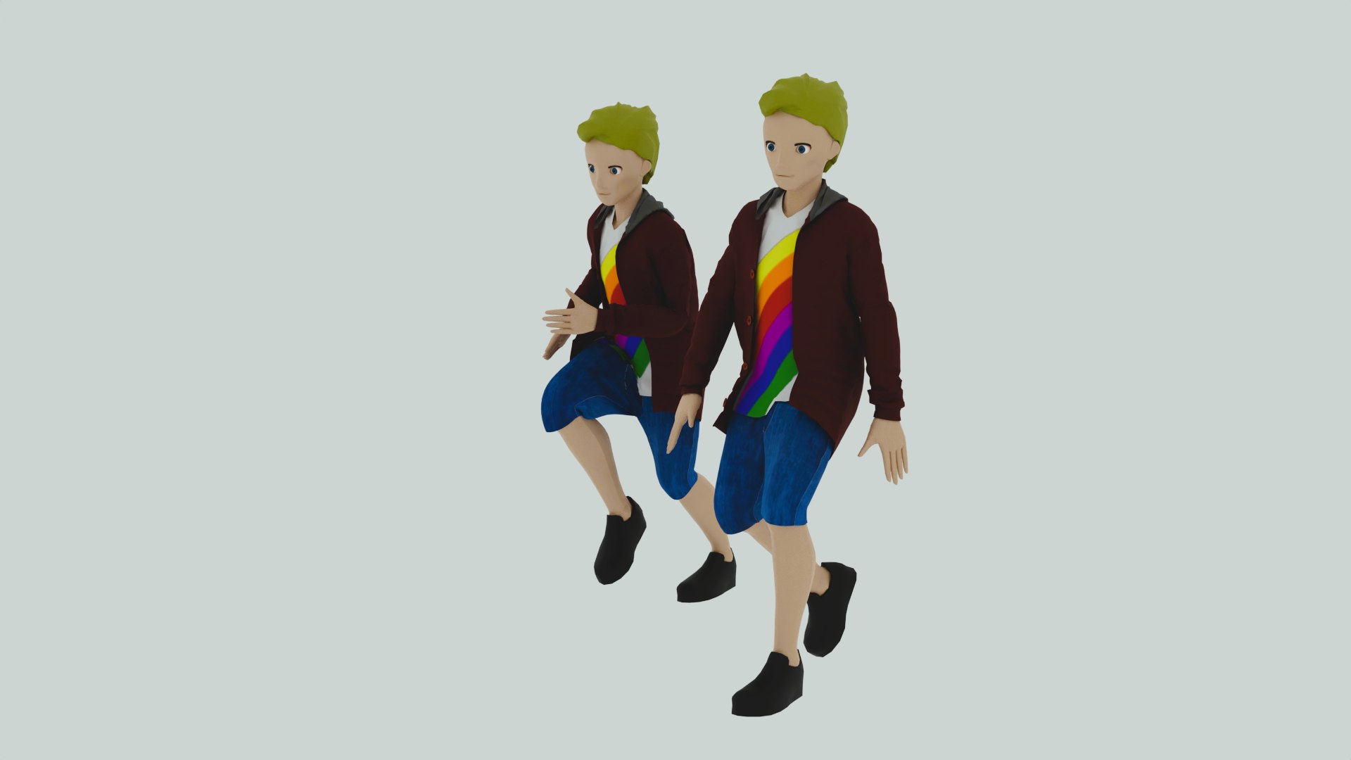 Cartoon Character Walking And Running Animation 3D Model - TurboSquid ...