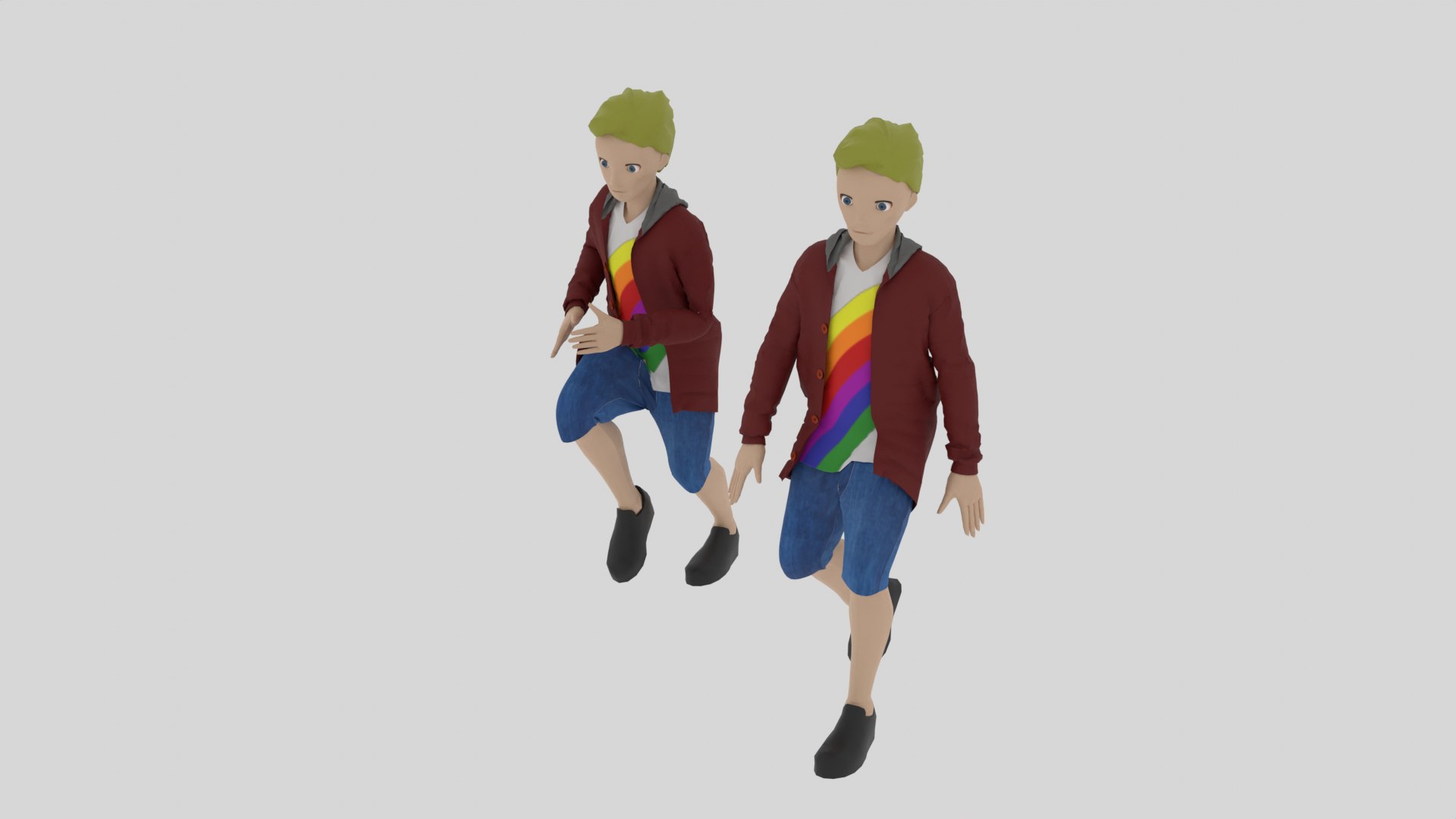 Cartoon Character Walking And Running Animation 3D Model - TurboSquid ...