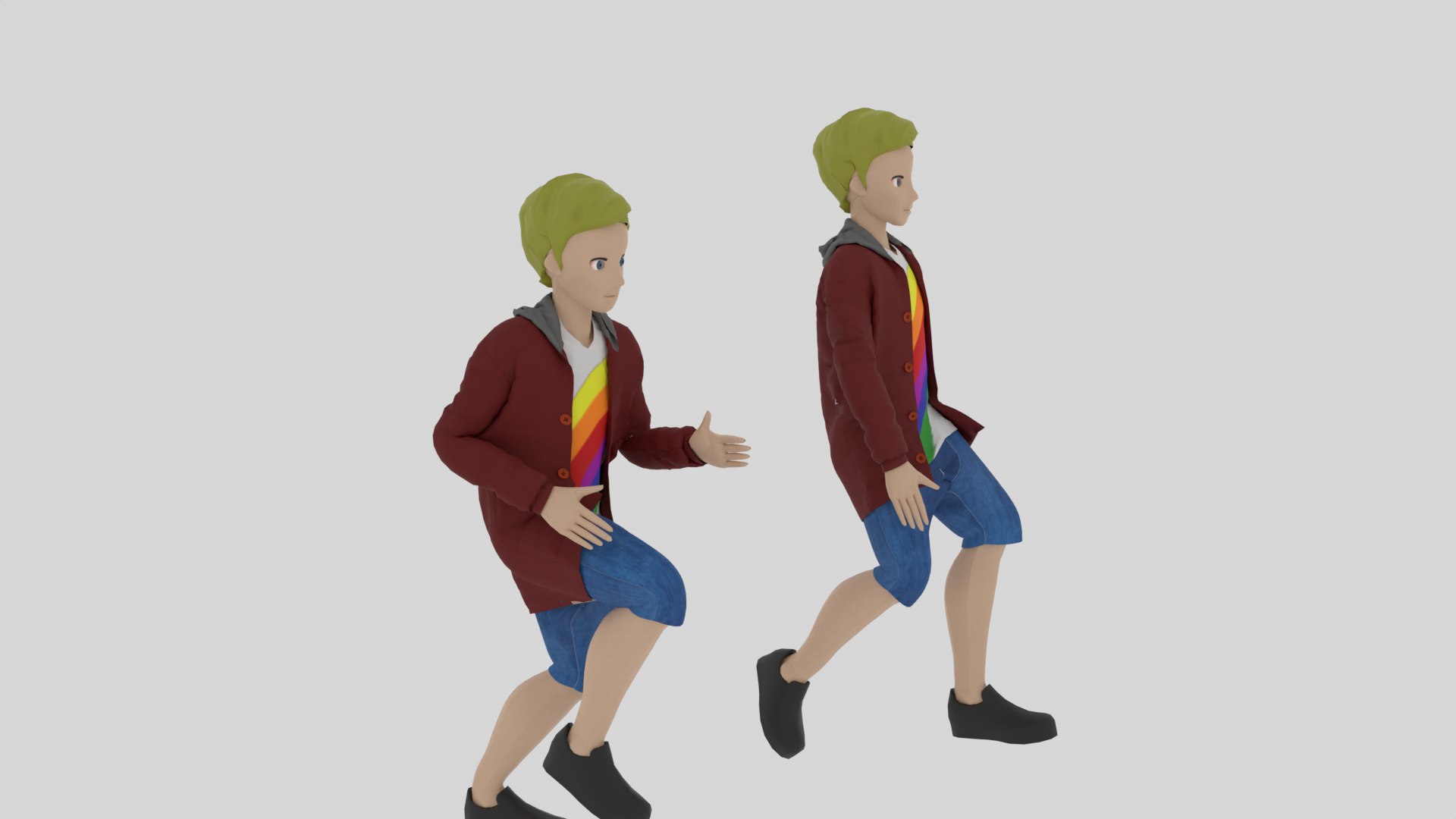 Cartoon Character Walking And Running Animation 3D Model - TurboSquid ...