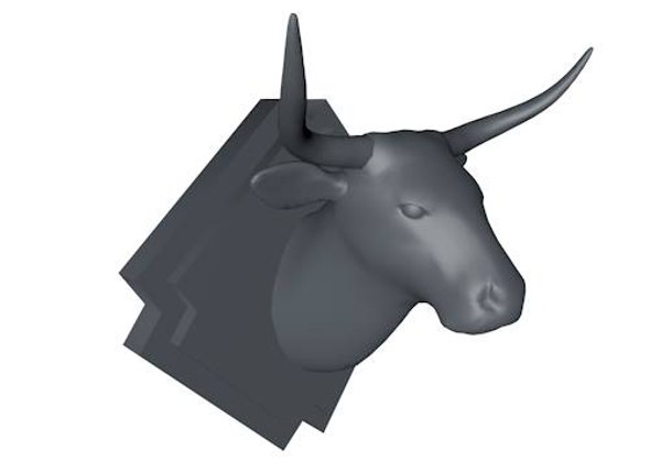 3ds max mounted bull cow head