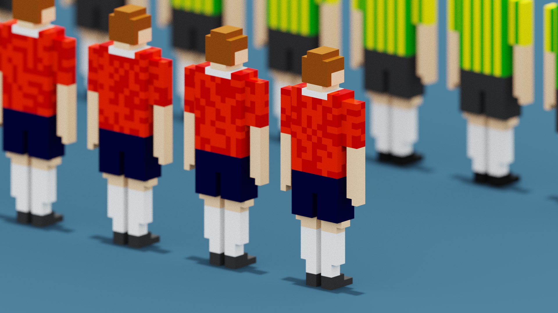 Voxel Soccer Team Players Model - TurboSquid 2062137