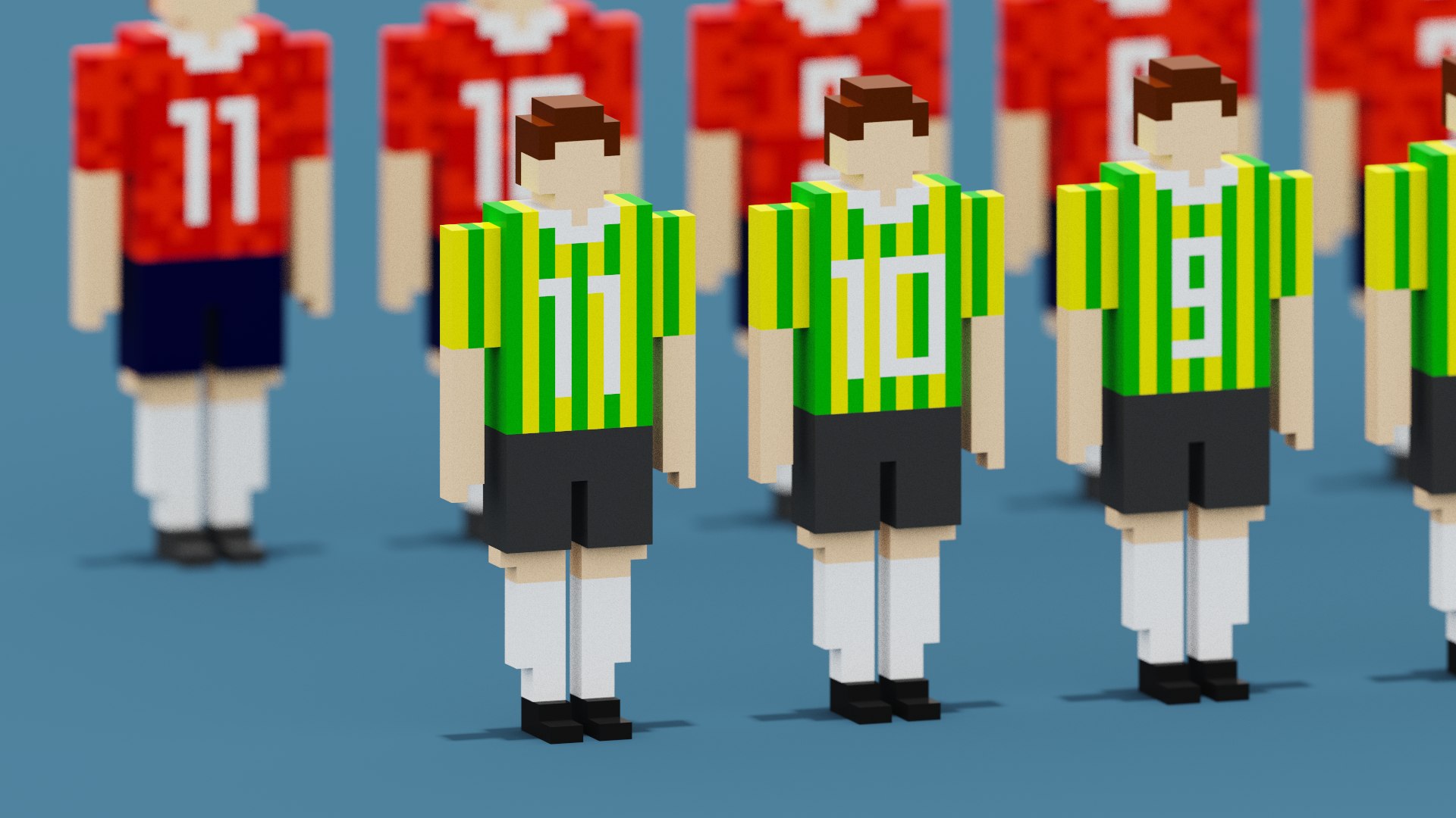 Voxel Soccer Team Players Model - TurboSquid 2062137