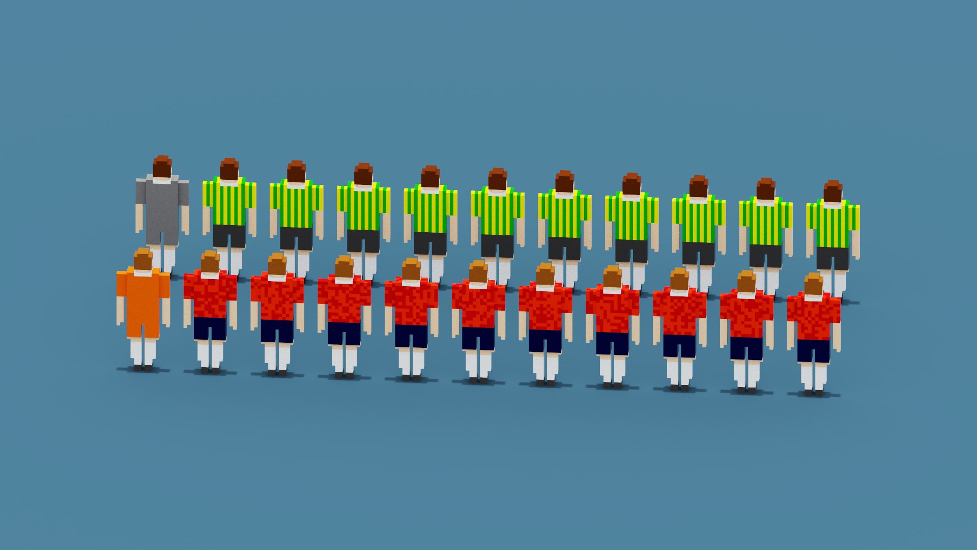 Voxel Soccer Team Players Model - TurboSquid 2062137