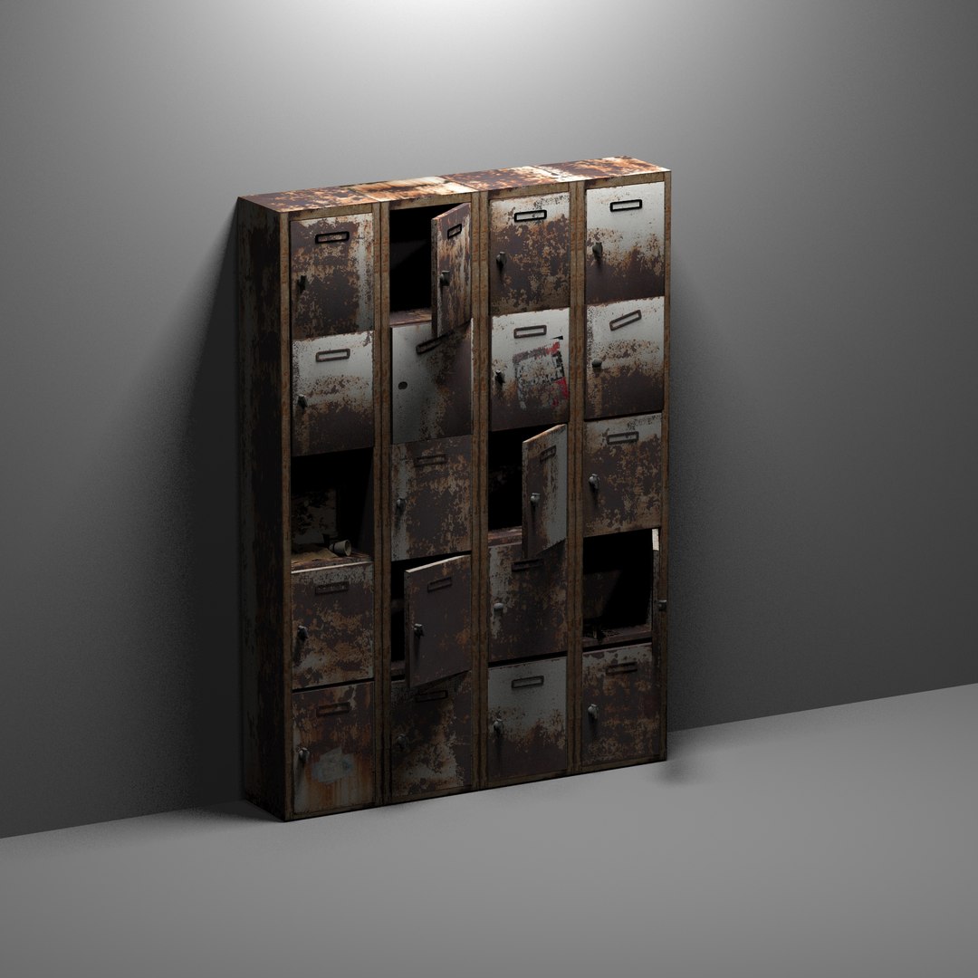3D Model Rusty Weathered Metal Locker - TurboSquid 1392763