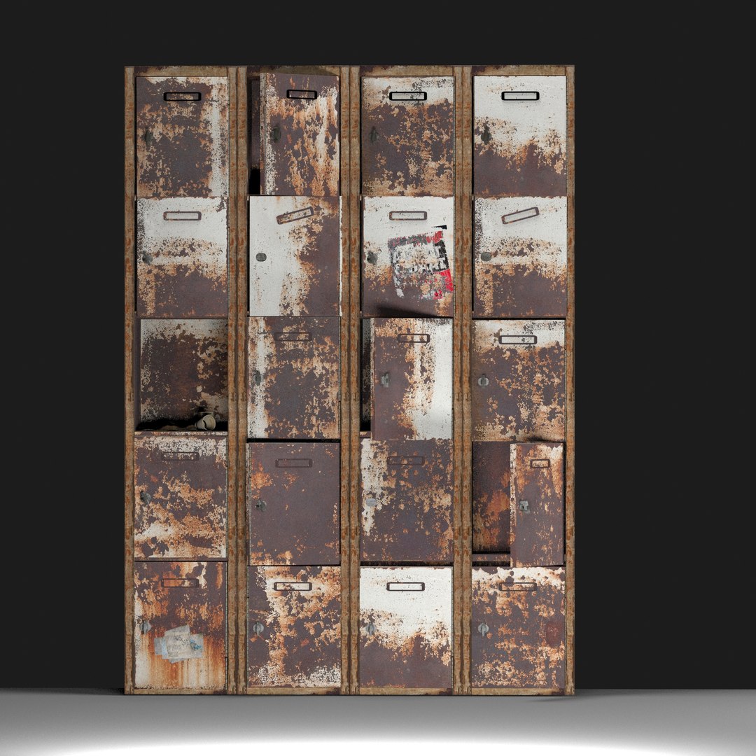 3D Model Rusty Weathered Metal Locker - TurboSquid 1392763