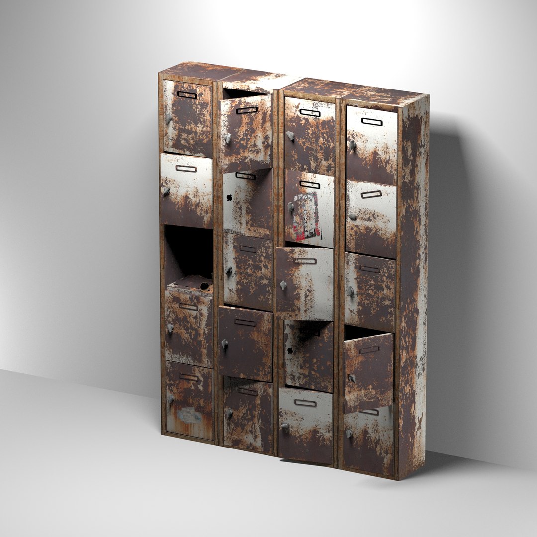 3D Model Rusty Weathered Metal Locker - TurboSquid 1392763
