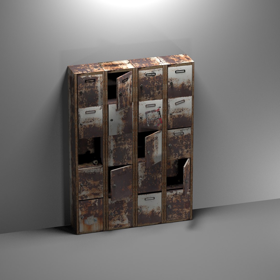 3D Model Rusty Weathered Metal Locker - TurboSquid 1392763