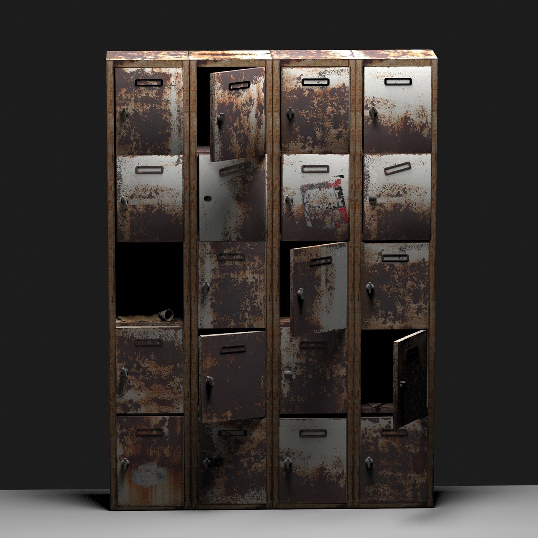 3D Model Rusty Weathered Metal Locker - TurboSquid 1392763