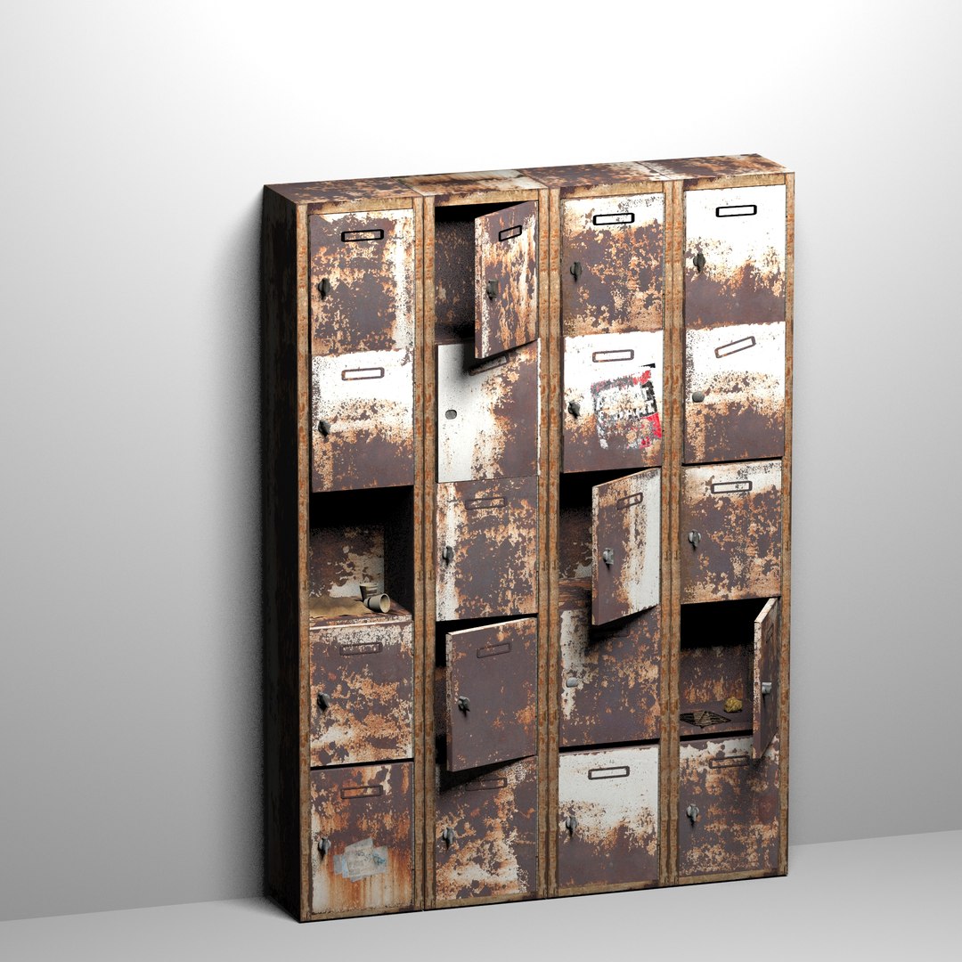 3D Model Rusty Weathered Metal Locker - TurboSquid 1392763
