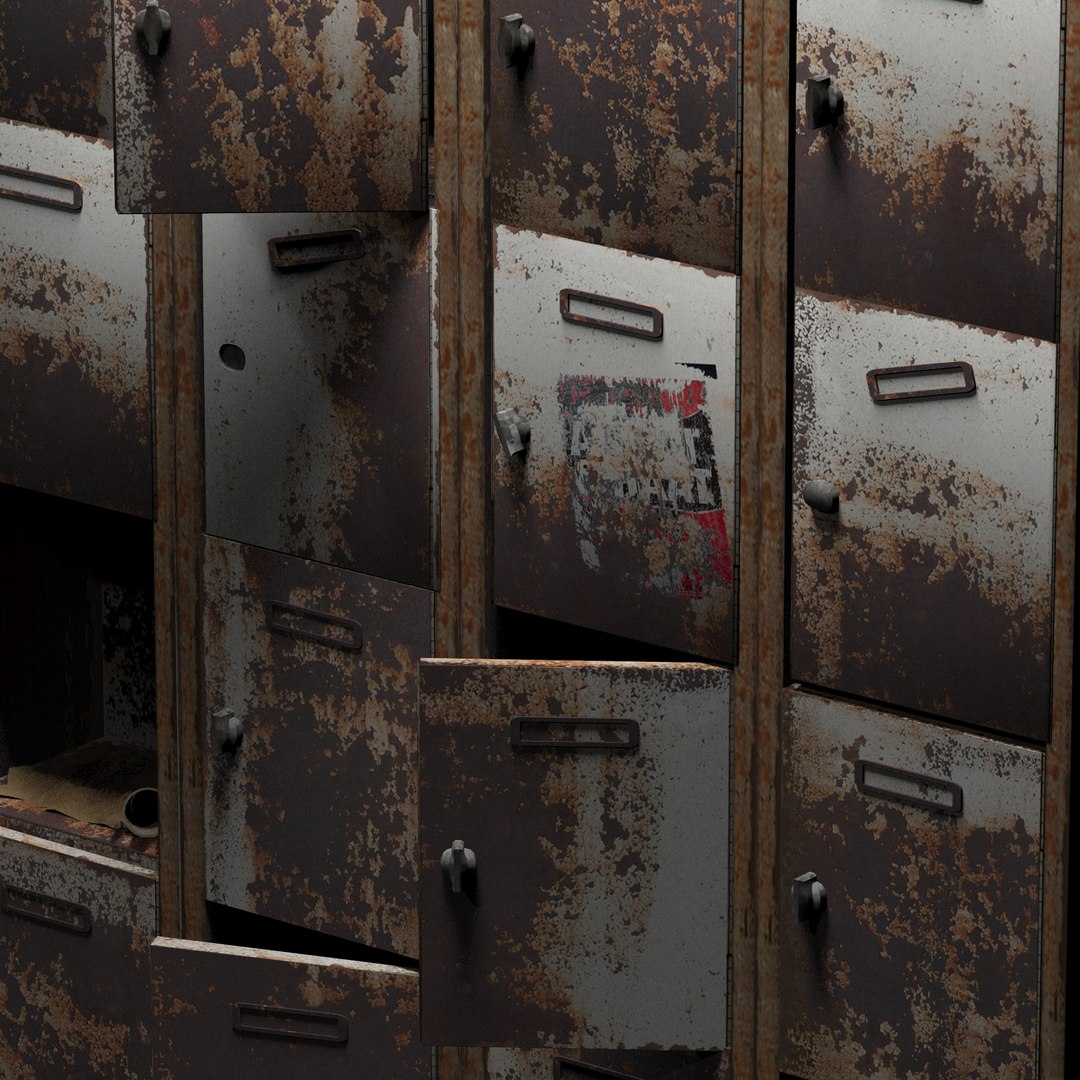 3D Model Rusty Weathered Metal Locker - TurboSquid 1392763