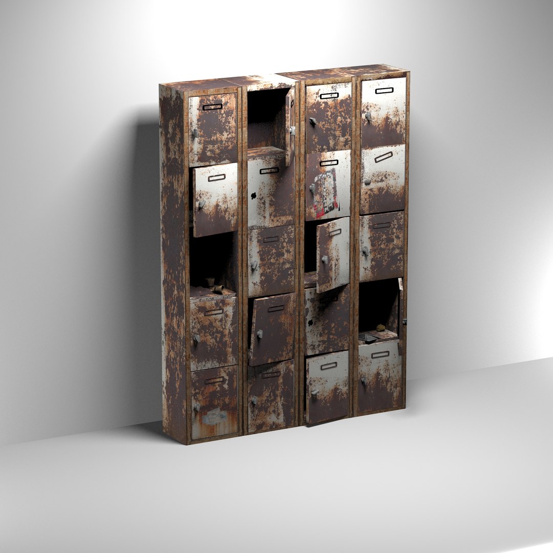 3D Model Rusty Weathered Metal Locker - TurboSquid 1392763