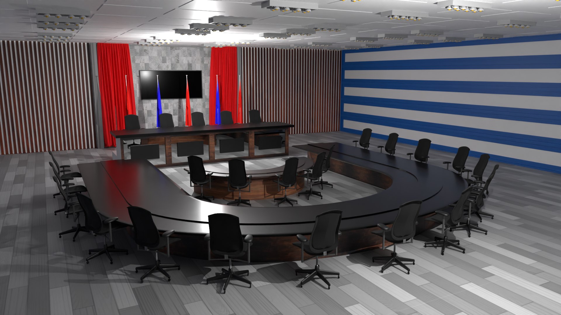 United Nations Security Council Conference Room 3D Model - TurboSquid ...