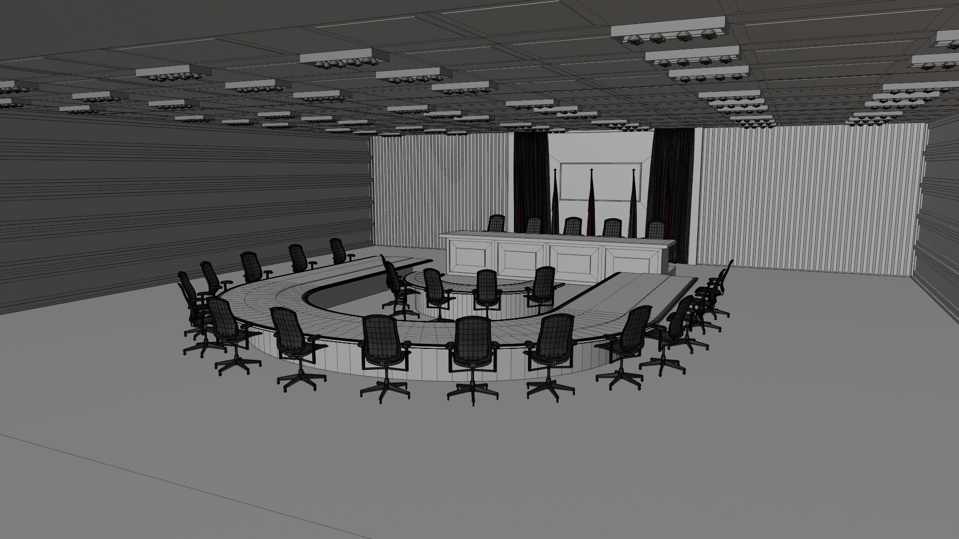 United Nations Security Council Conference Room 3D Model - TurboSquid ...