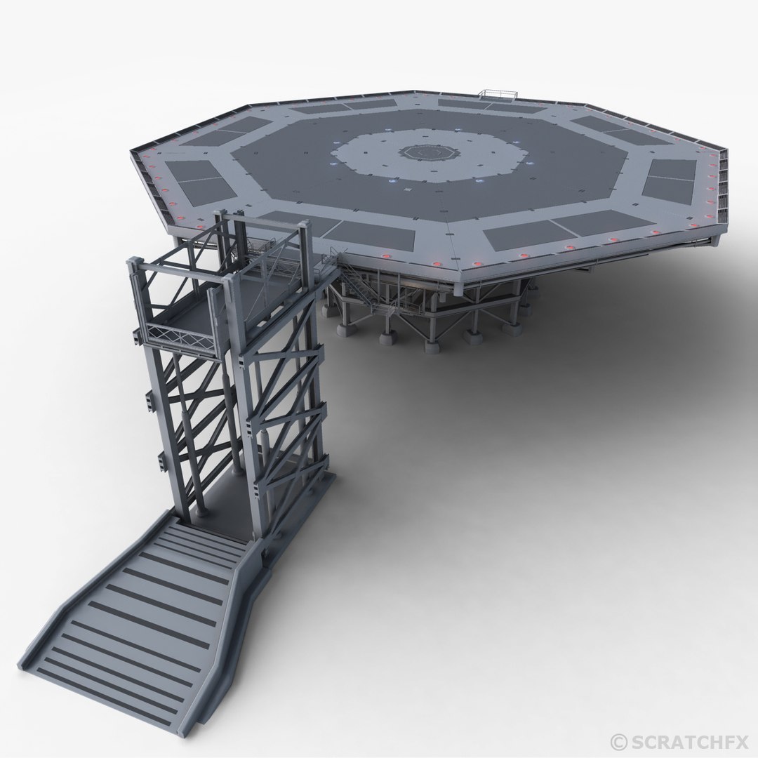 landing platform 3d obj