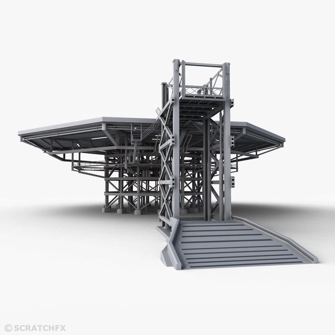 landing platform 3d obj