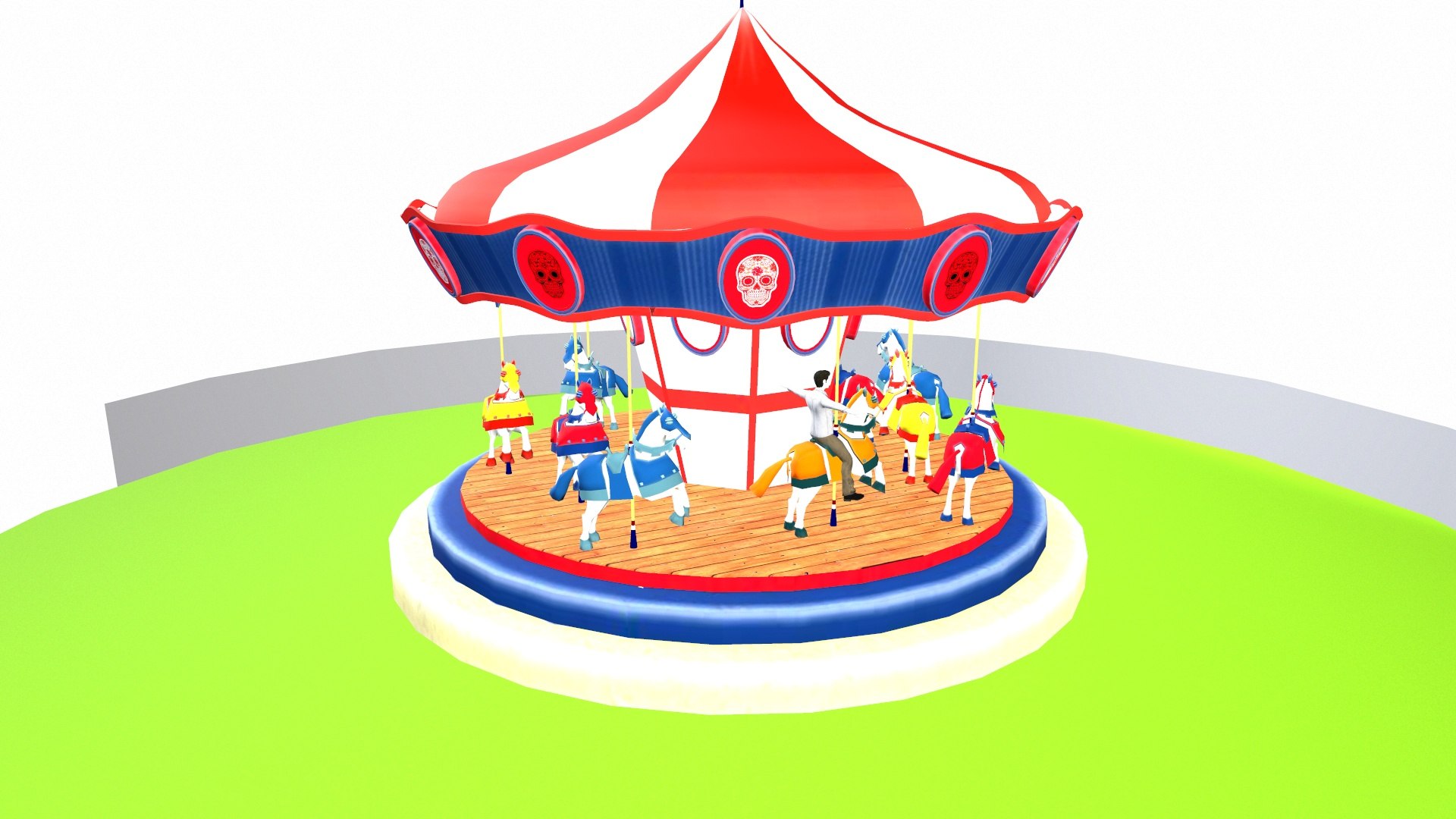 Detailed Horse Carousel 3D - TurboSquid 2358476