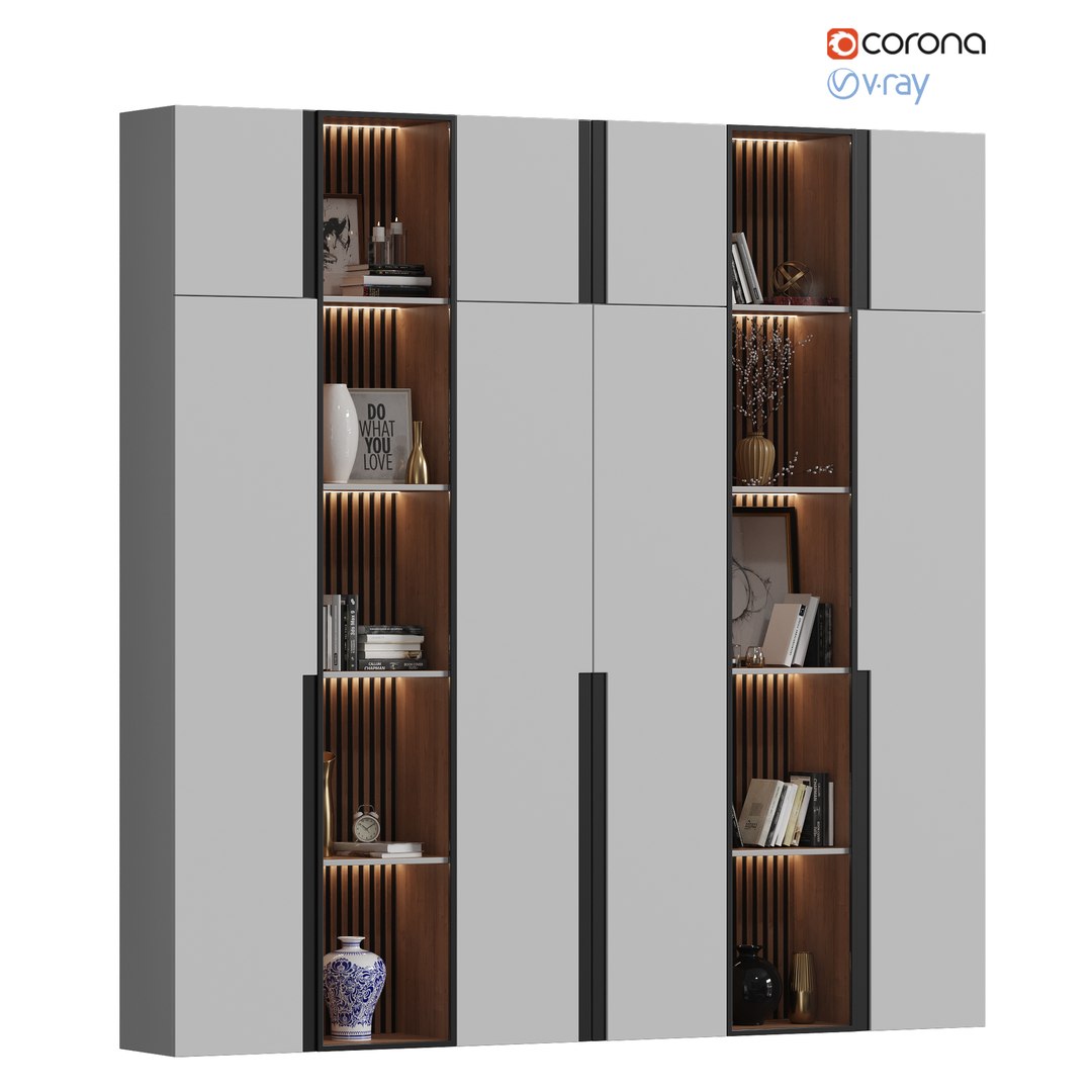 Wardrobe with decor 2 3D model - TurboSquid 1782705