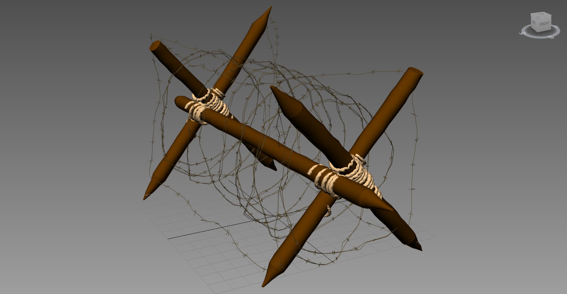 Barbed Wire Obstacle Realistic 3D Model - TurboSquid 1311509