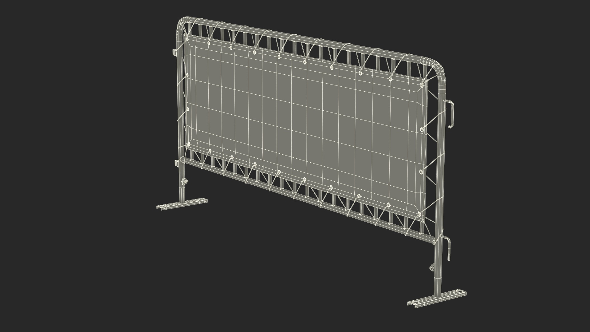 Green Interlocking Steel Barricade With Banner 3D - TurboSquid 2100773