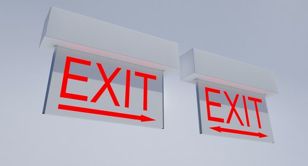 3d exit sign direction light
