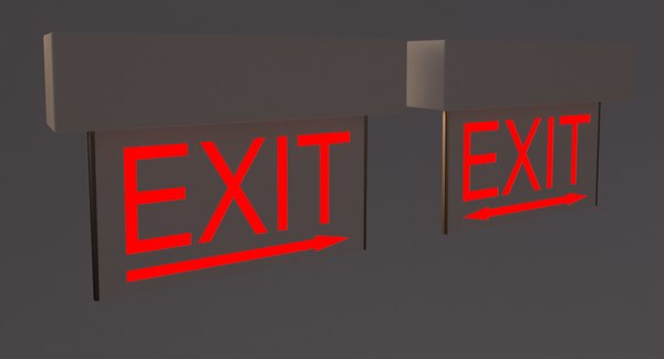 3d exit sign direction light