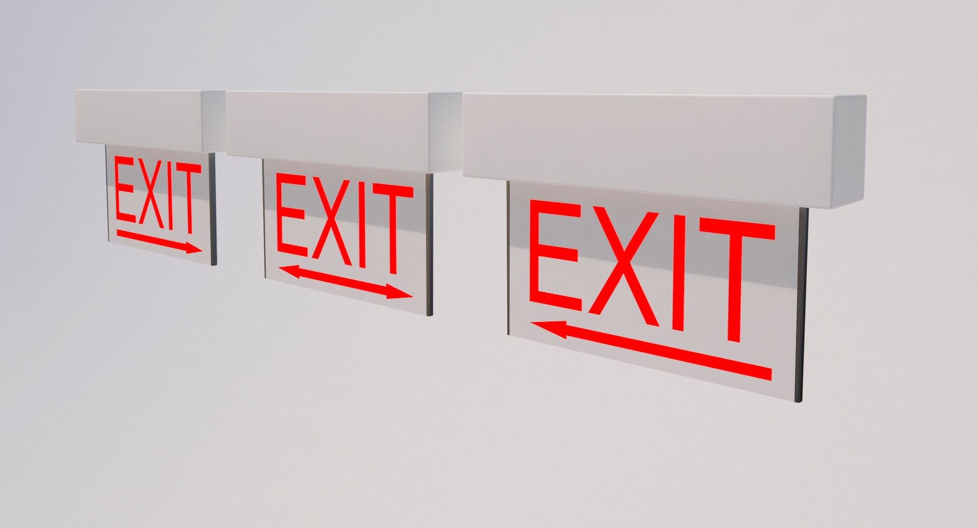 3d Exit Sign Direction Light