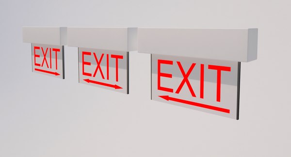 3d exit sign direction light