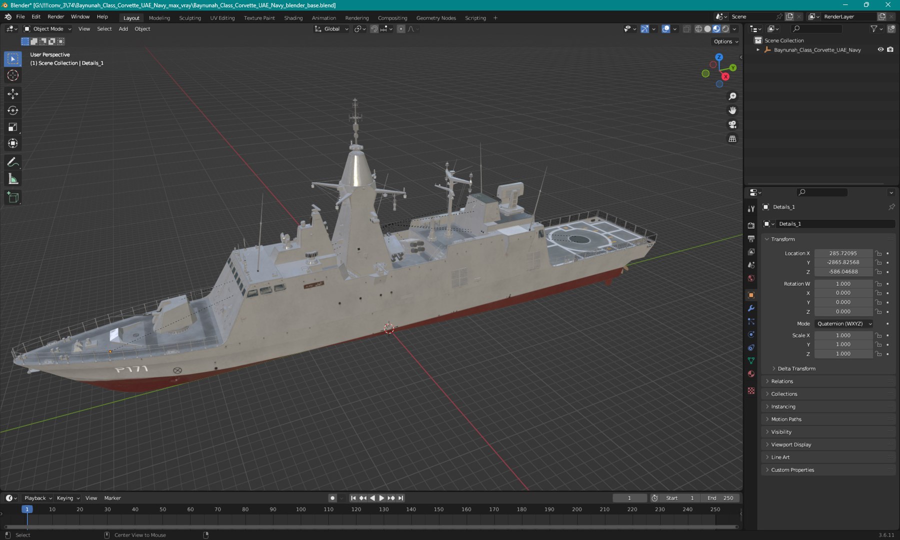 3D Model Baynunah Class Corvette UAE Navy - TurboSquid 2328200