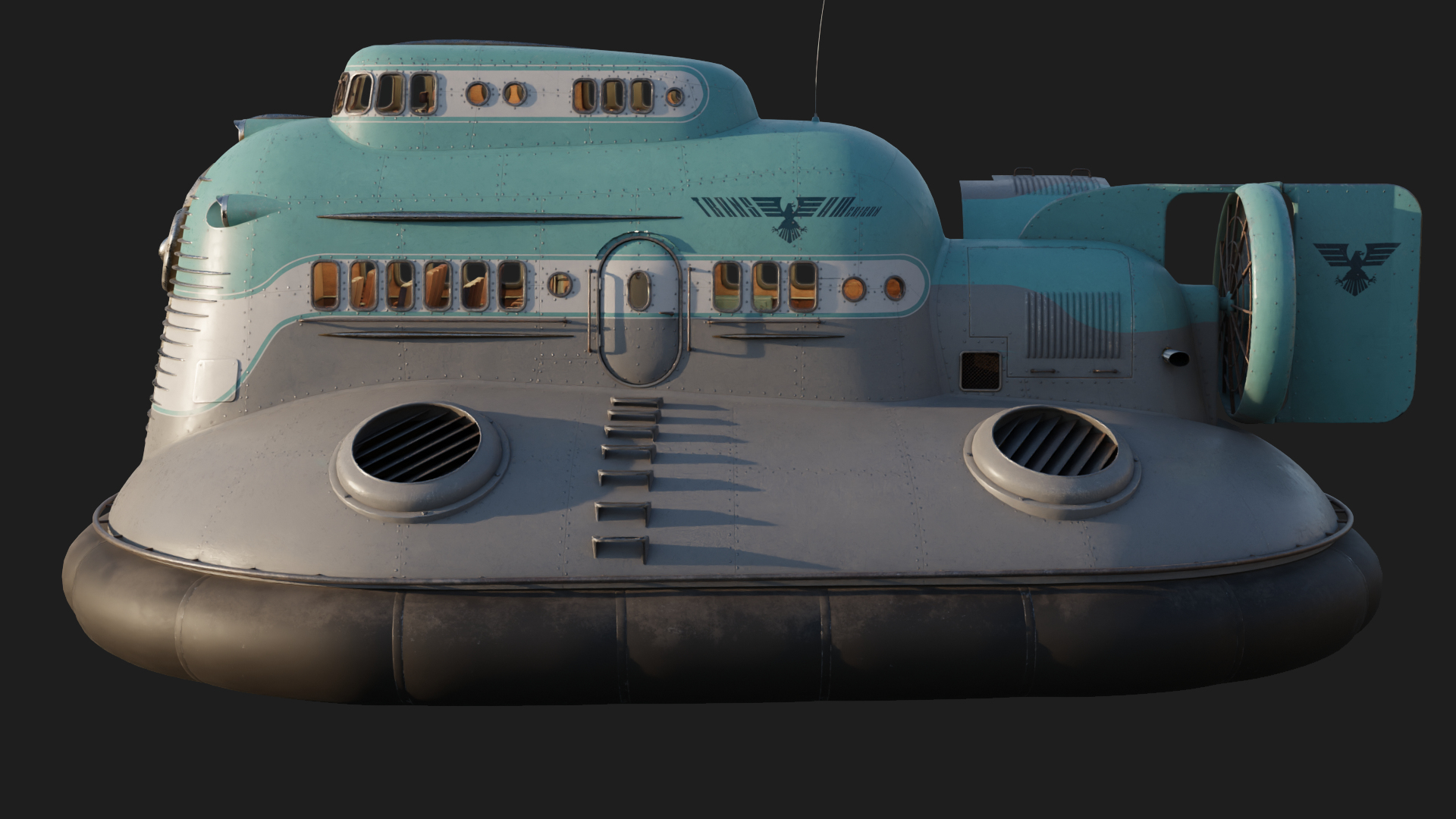 3D Dieselpunk Hovercraft With Complete Interior And PBR Materials ...