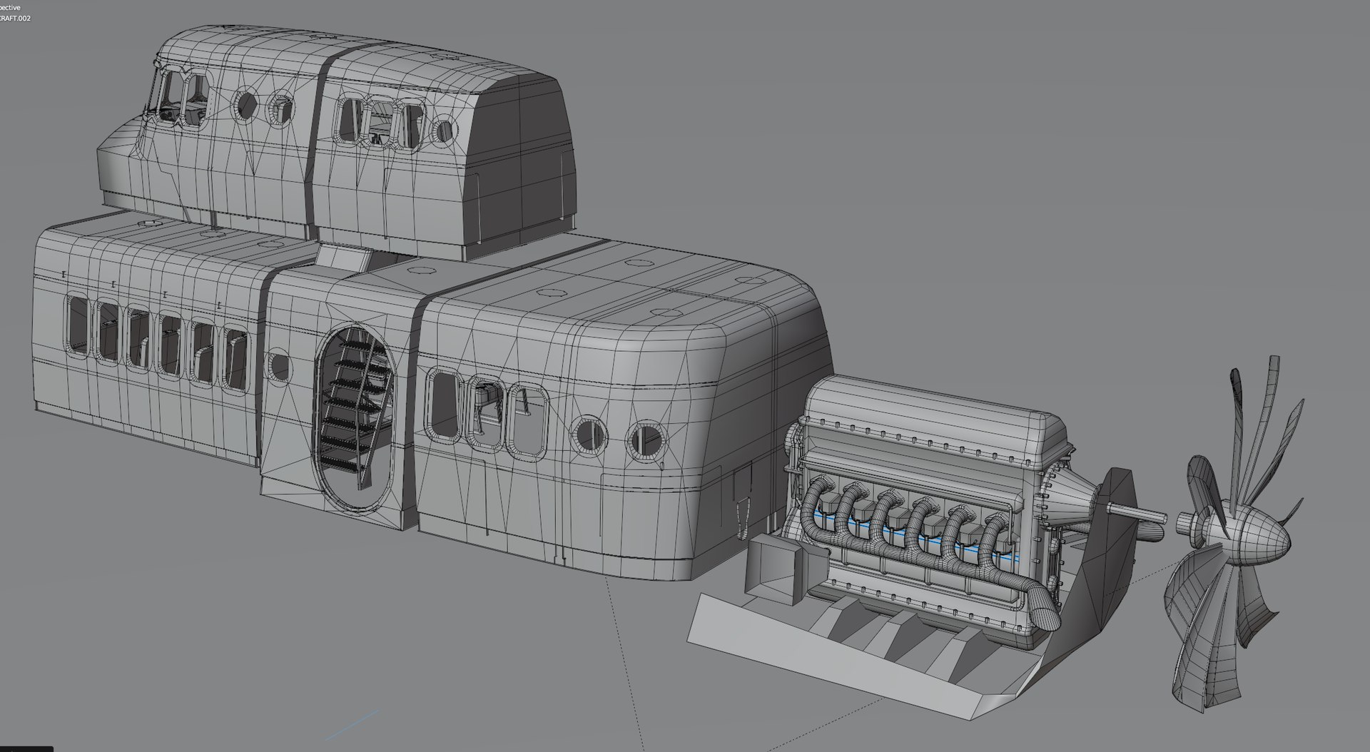 3D Dieselpunk Hovercraft With Complete Interior And PBR Materials ...