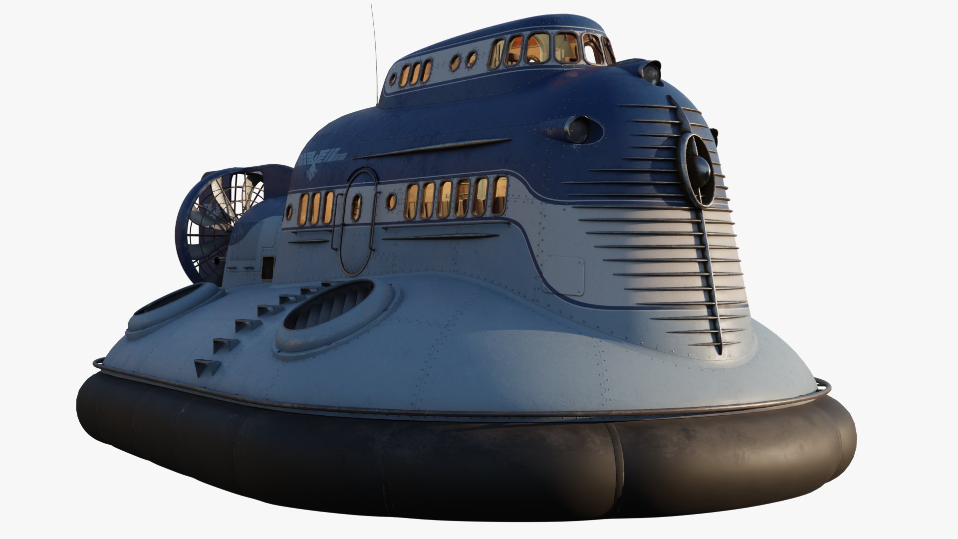 3D Dieselpunk Hovercraft With Complete Interior And PBR Materials ...