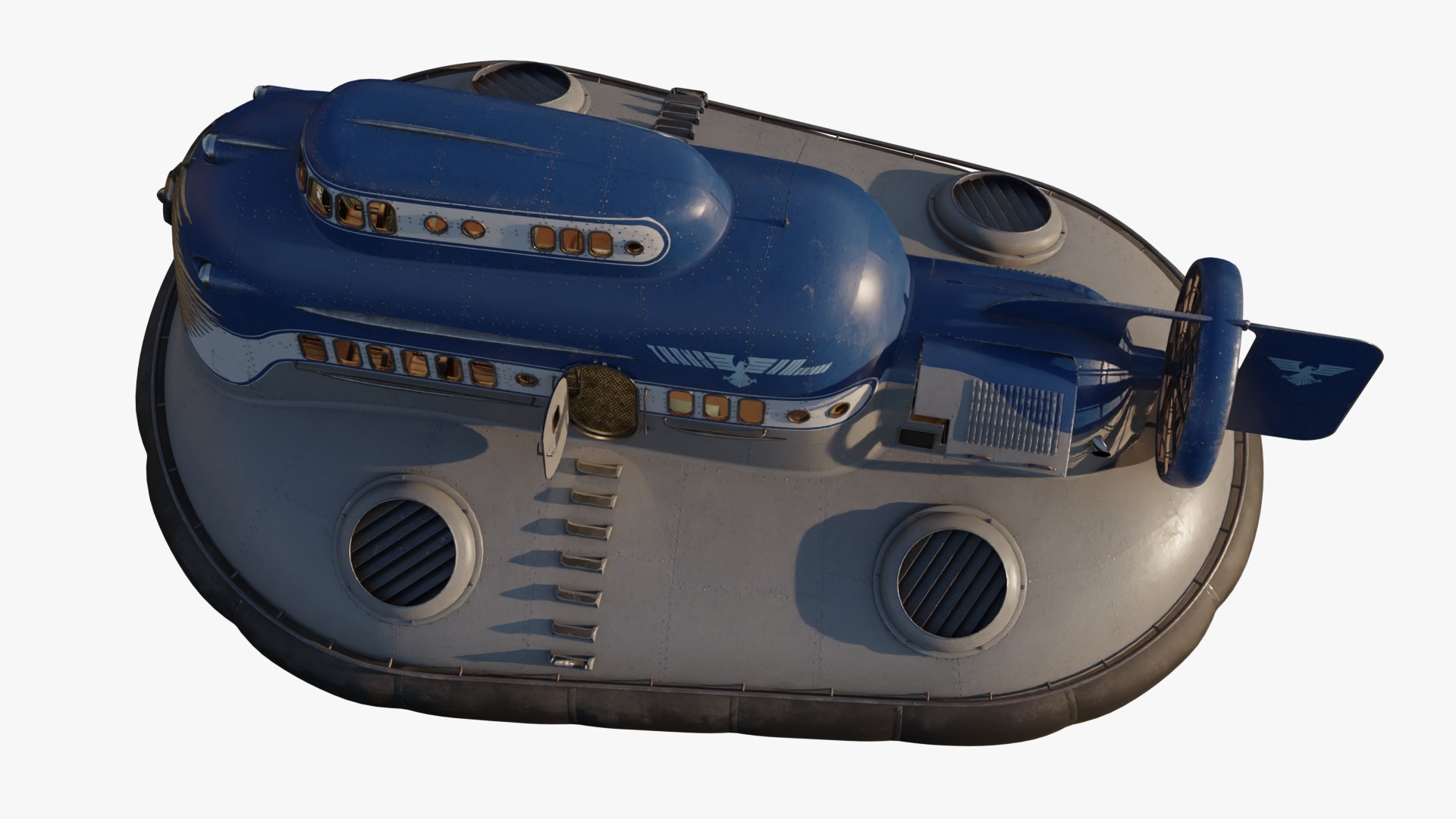 3D Dieselpunk Hovercraft With Complete Interior And PBR Materials ...