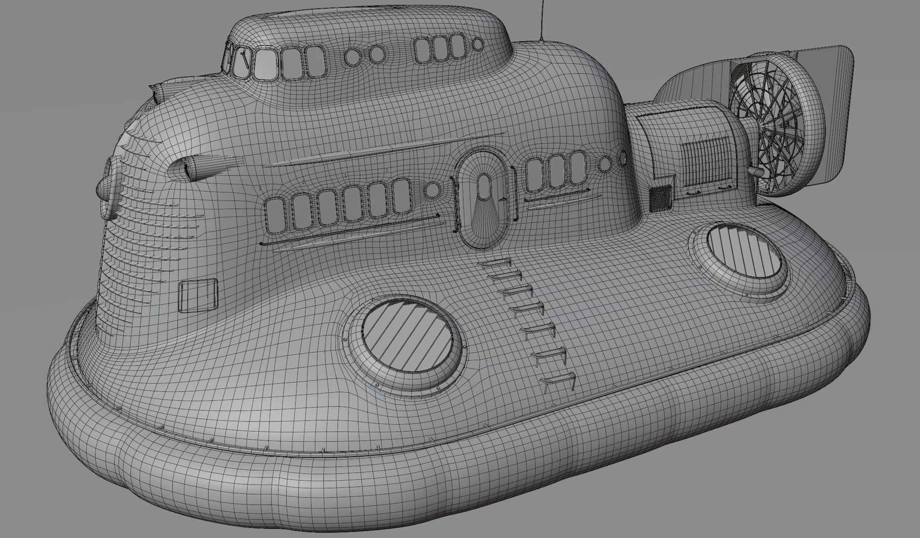 3D Dieselpunk Hovercraft With Complete Interior And PBR Materials ...