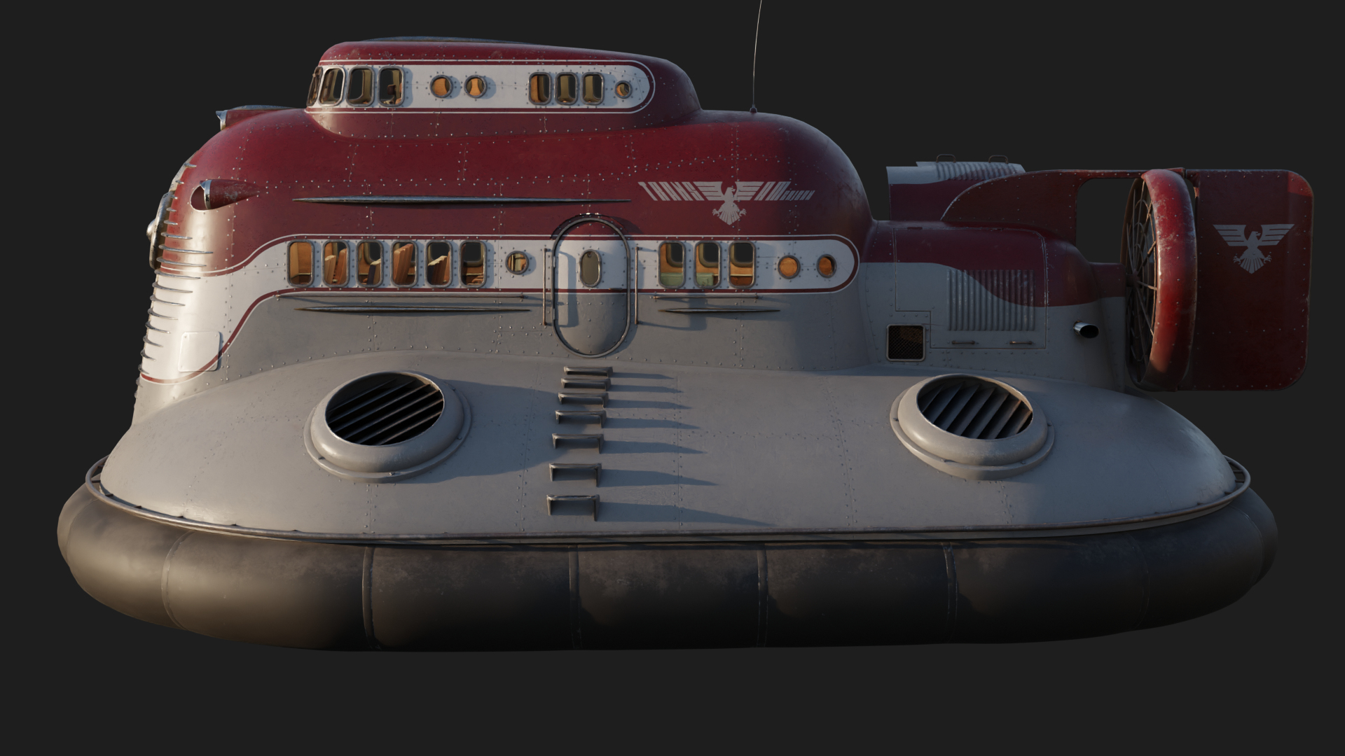 3D Dieselpunk Hovercraft With Complete Interior And PBR Materials ...