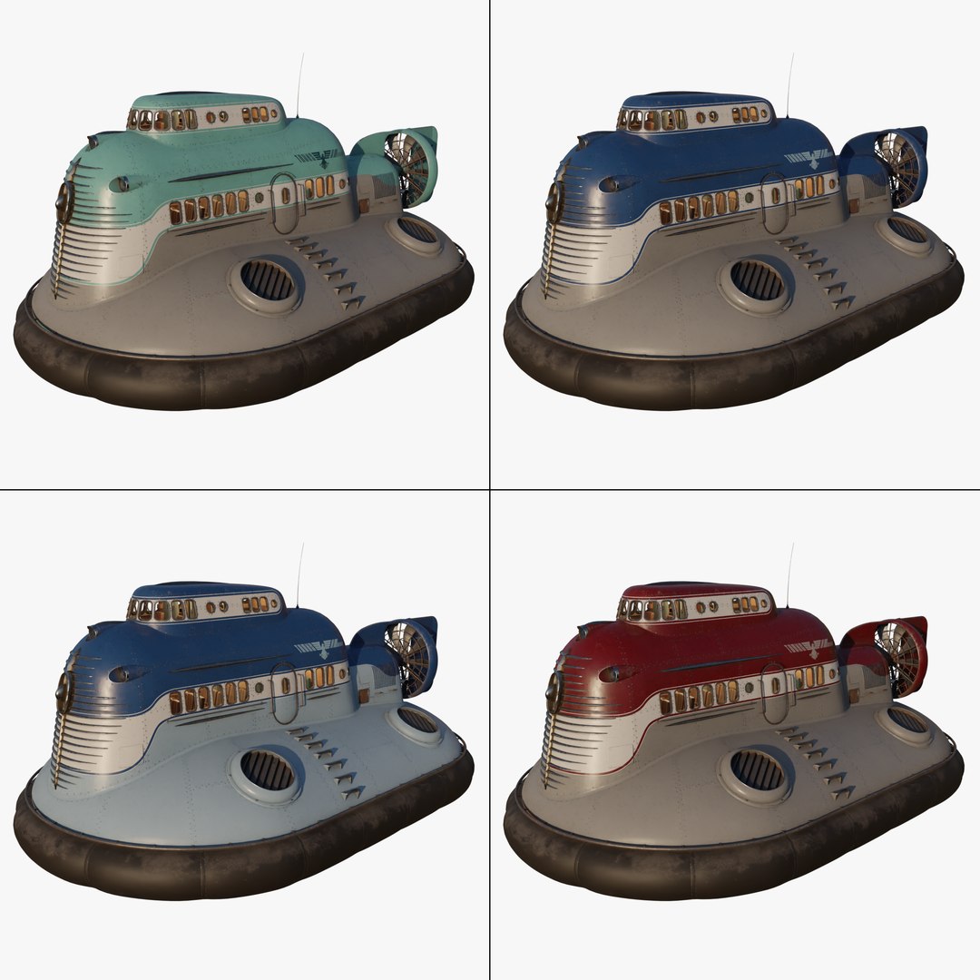 3D Dieselpunk Hovercraft With Complete Interior And PBR Materials ...