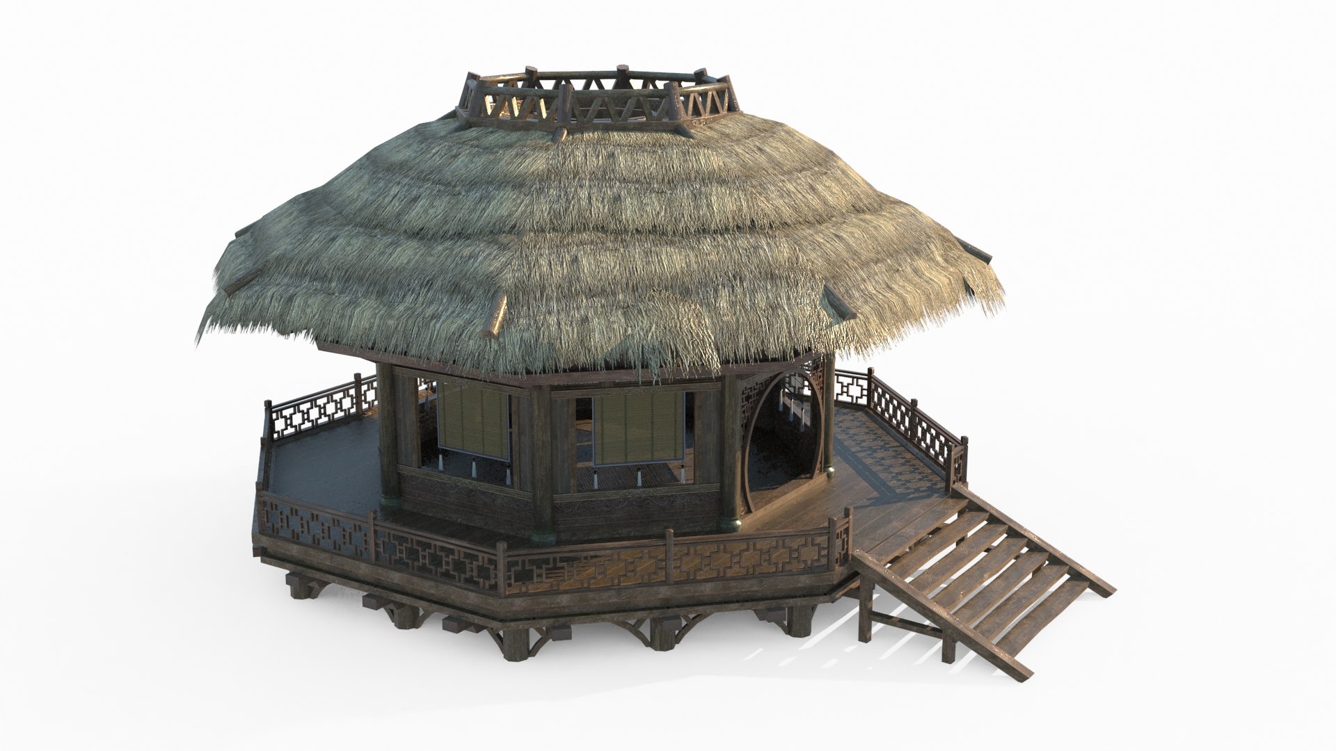 Round Thatched Hut In Ancient Asian Architecture 3D Model - TurboSquid ...