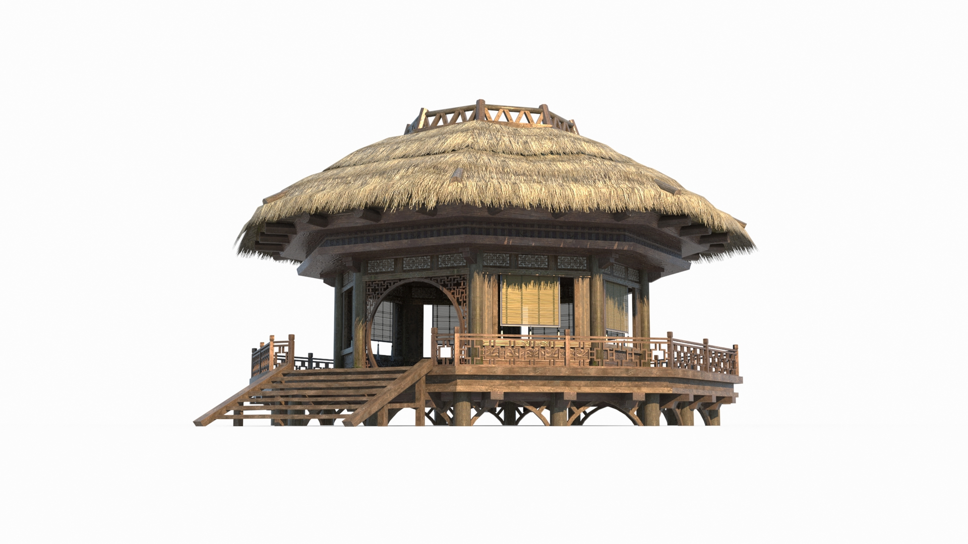 Round Thatched Hut In Ancient Asian Architecture 3D Model - TurboSquid ...