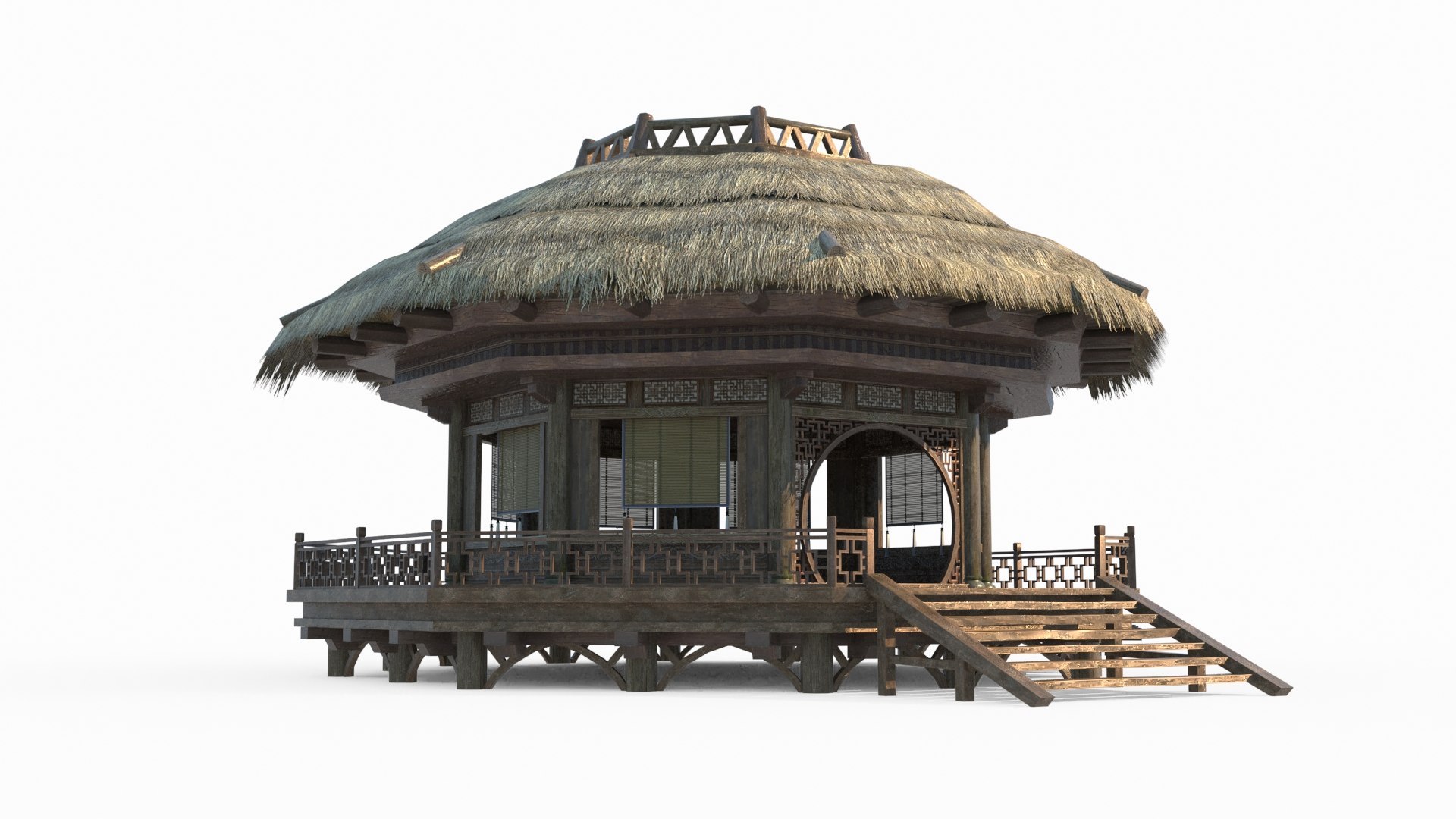 Round Thatched Hut In Ancient Asian Architecture 3D Model - TurboSquid ...