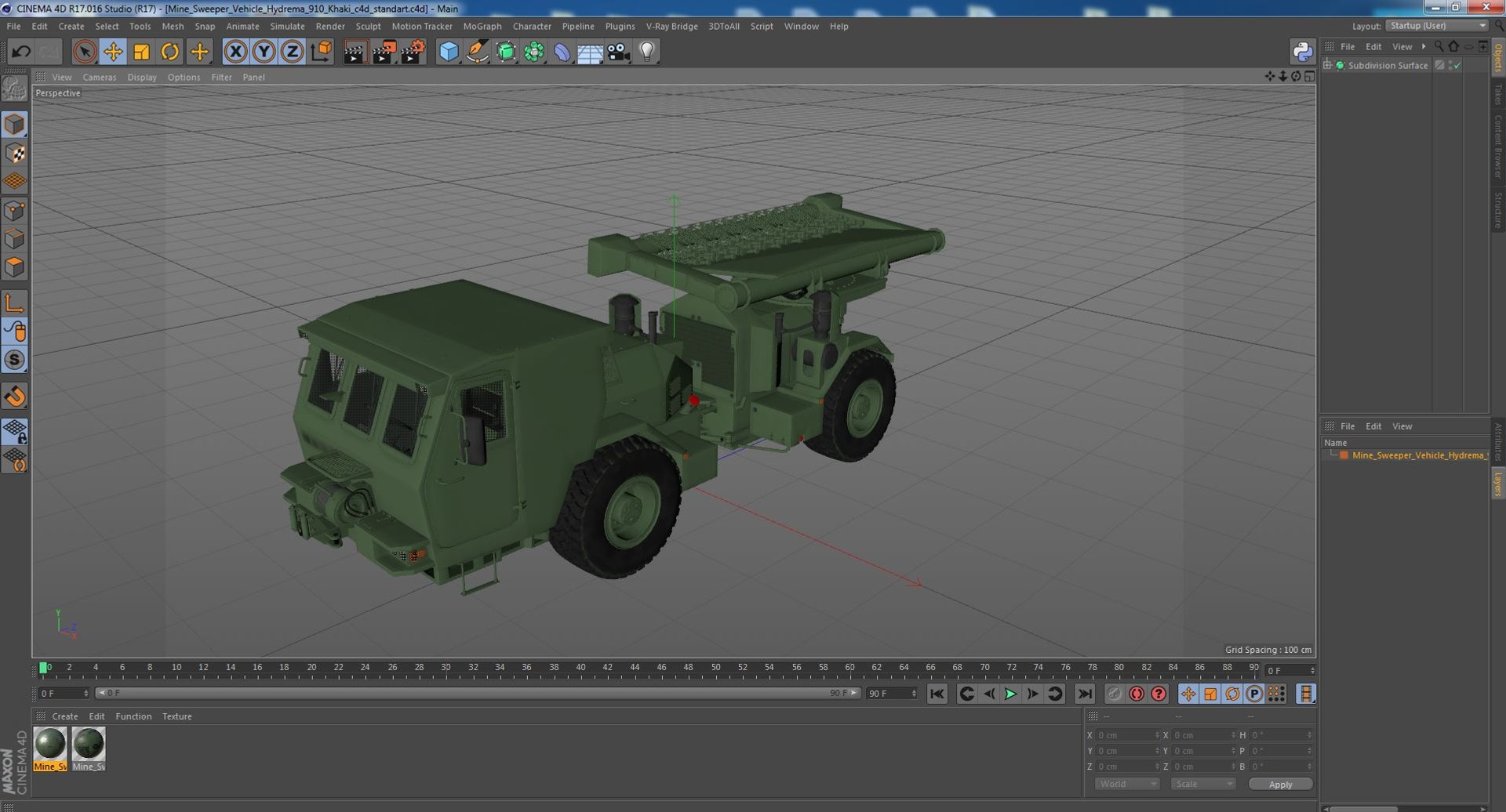 Mine Sweeper Vehicle Hydrema 910 Khaki 3D Model - TurboSquid 2097549