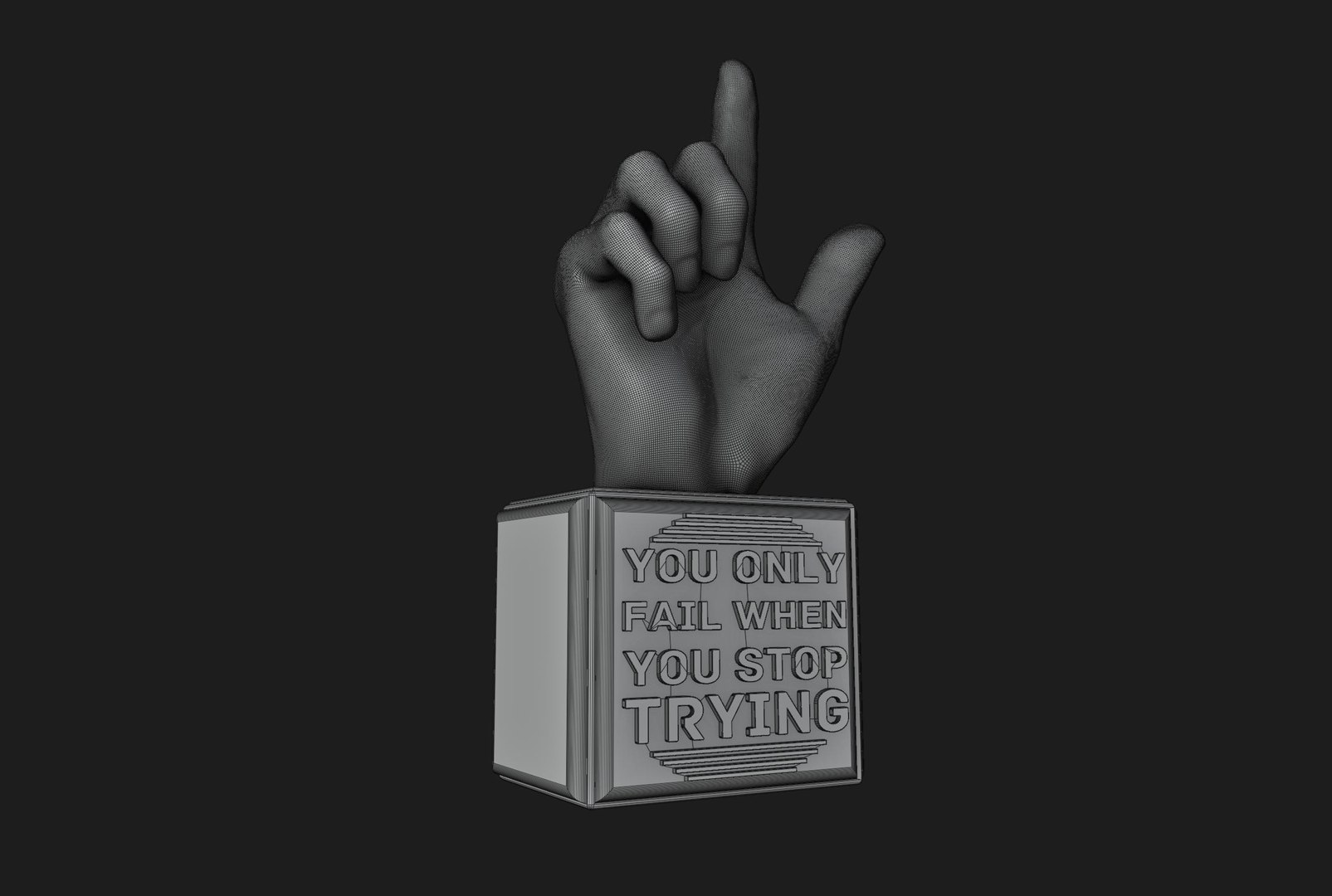 Hand Sign Motivational Reminder Model - TurboSquid 2277906
