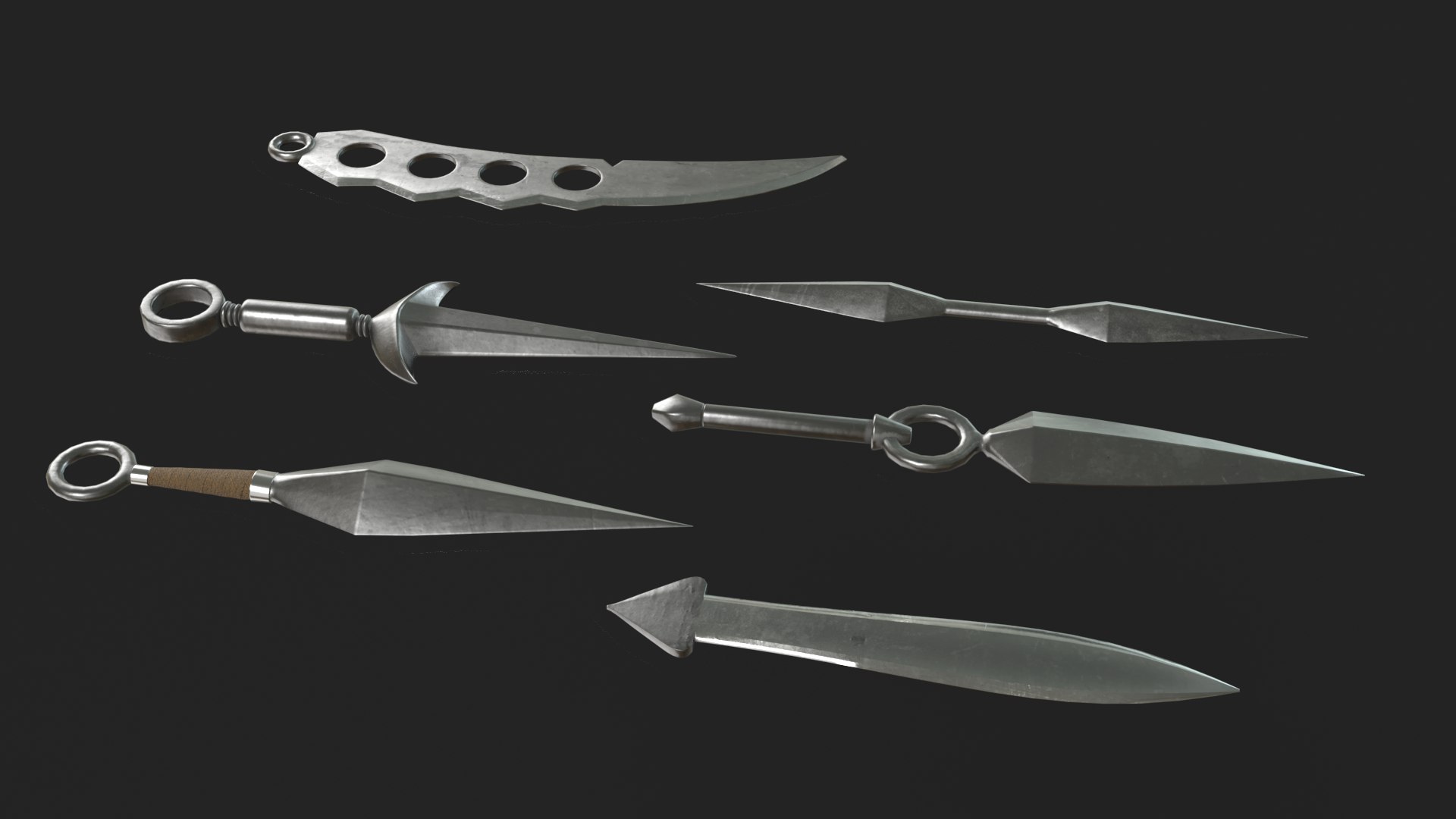 3D Collection Of Ninja Weapons Model - TurboSquid 2415774