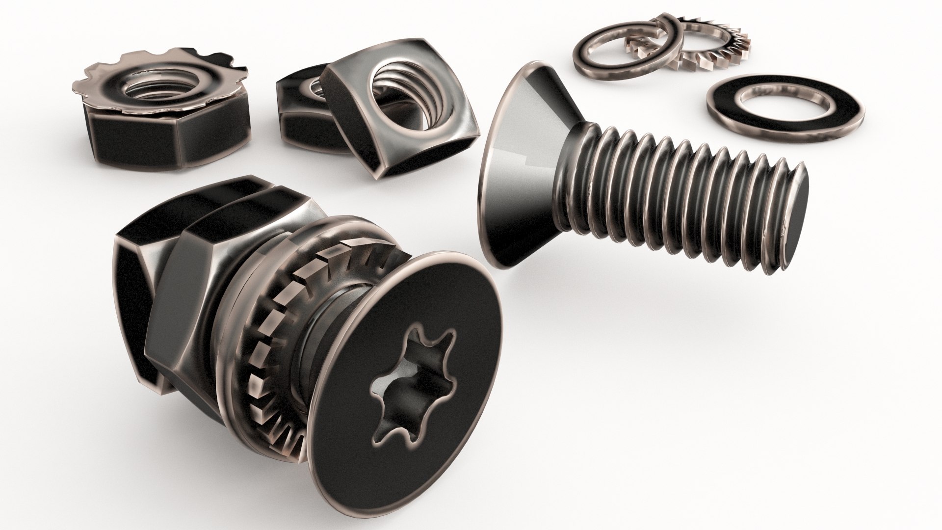 Bolts And Nuts Large Collection Model - TurboSquid 2374080