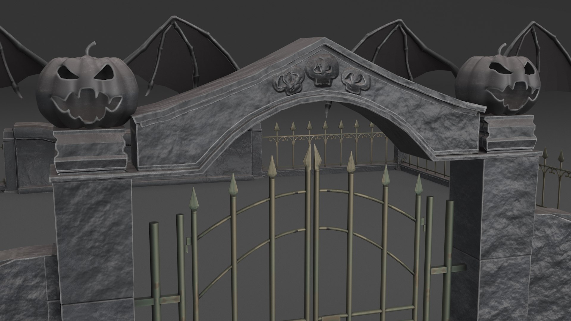 3D PBR Cemetery Gate - TurboSquid 1997723