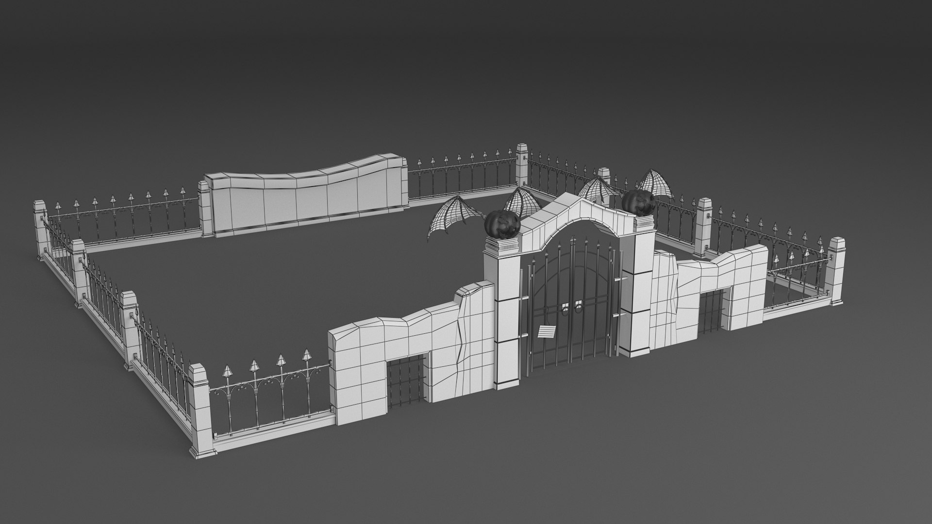 3D PBR Cemetery Gate - TurboSquid 1997723