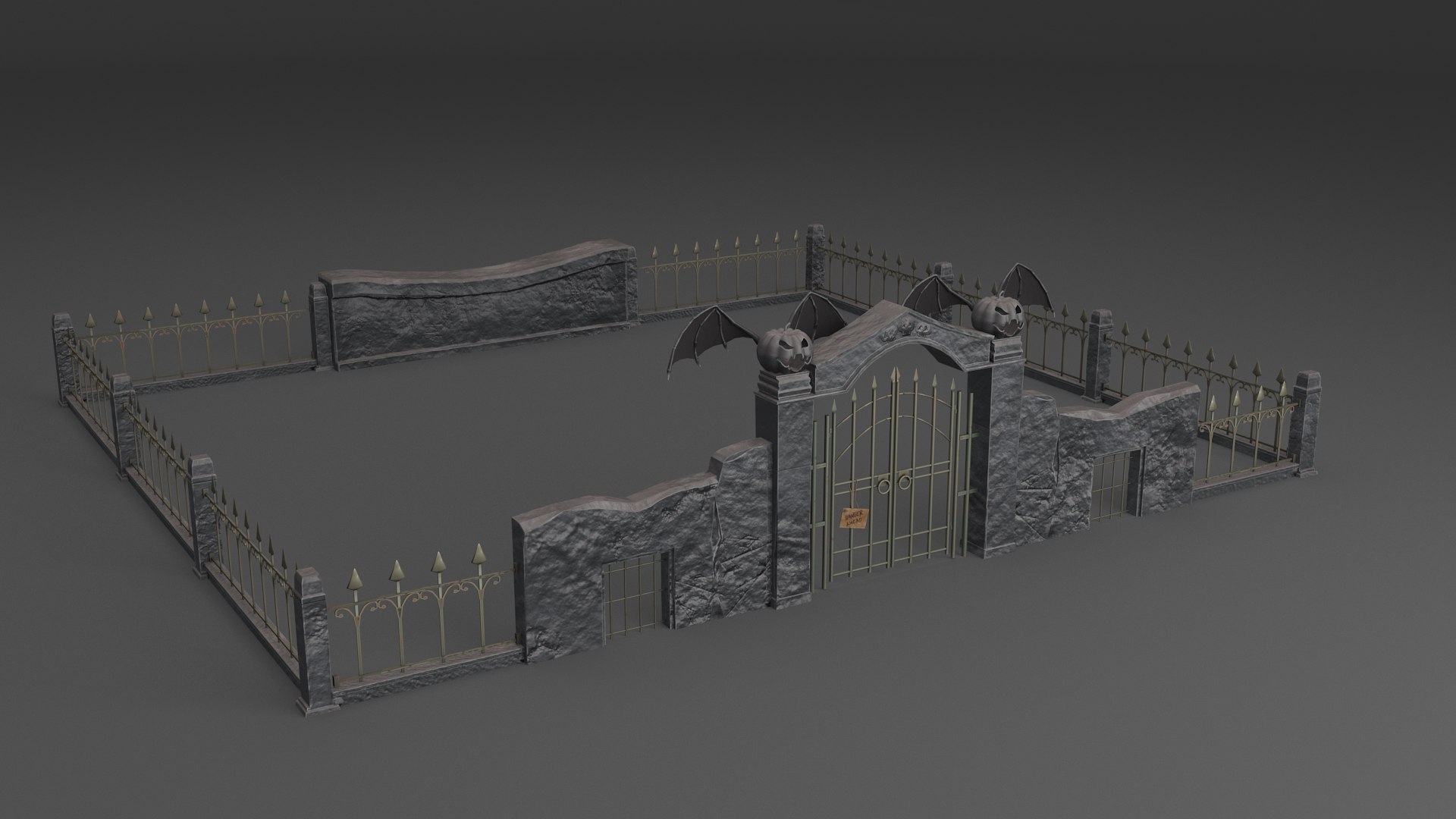 3D PBR Cemetery Gate - TurboSquid 1997723